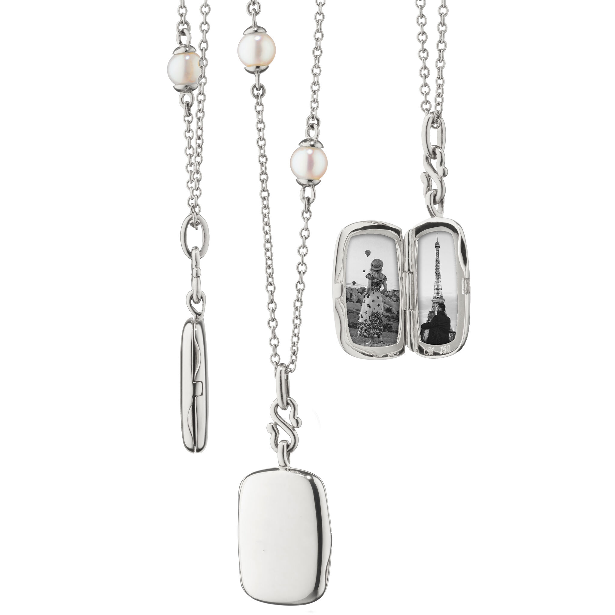 Slim Lockets Britt Silver and Pearl Pendant Monica Rich Kosann 43167